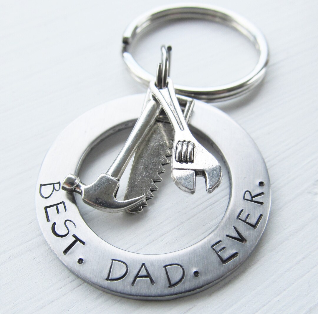 Father's Day Gift, Personalized Father's Keychain, Tool Key Ring, Dad ...