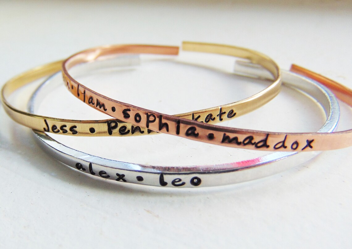 Mother's Day Personalized Bracelet Custom Cuff - Etsy
