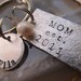 Personalized Mom Key Ring Leather Effect Hammered Key Ring Gift for Her ...