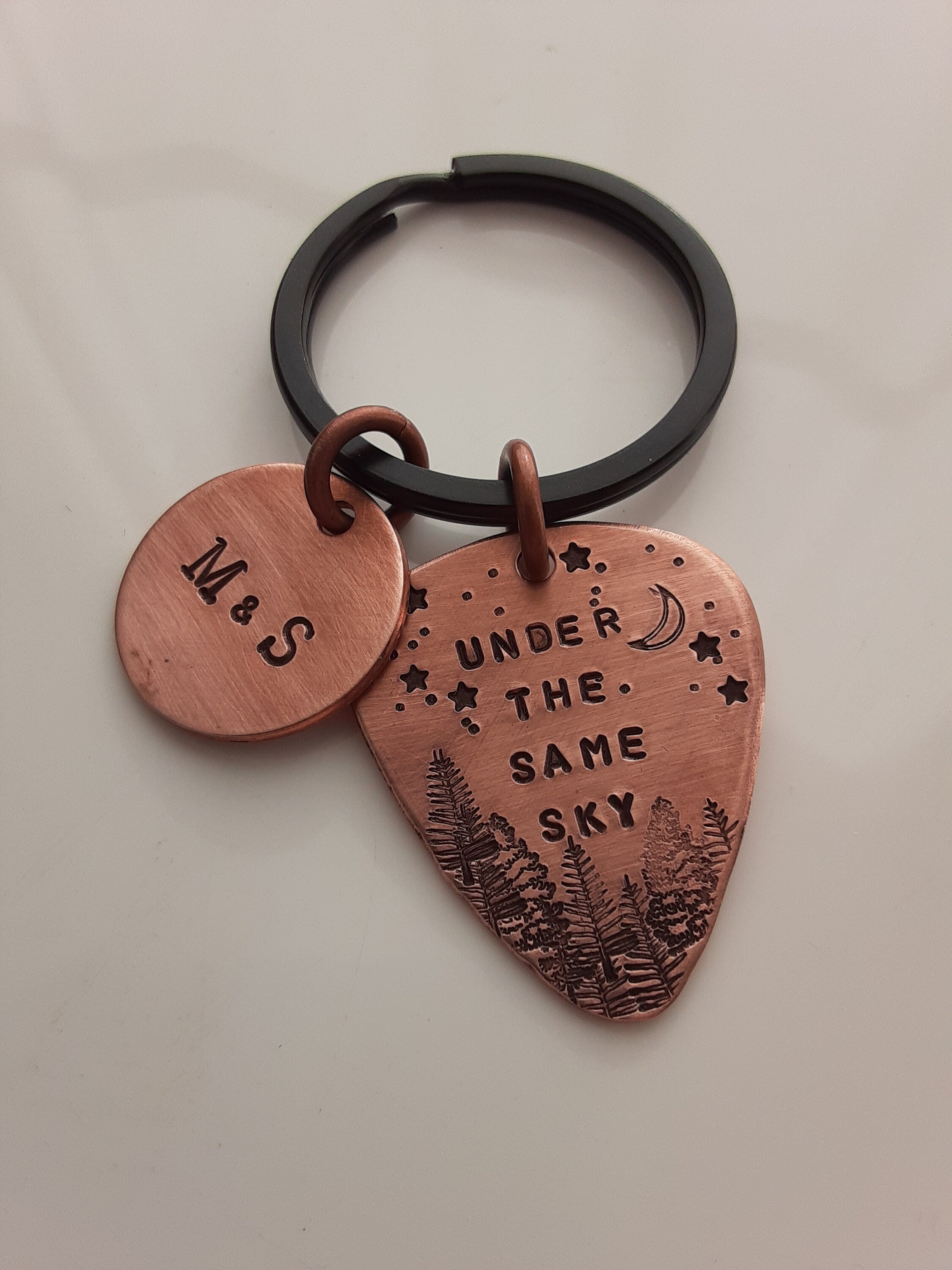 Personalized Guitar Pick Keychain, Copper Guitar Pick, Under the Same ...
