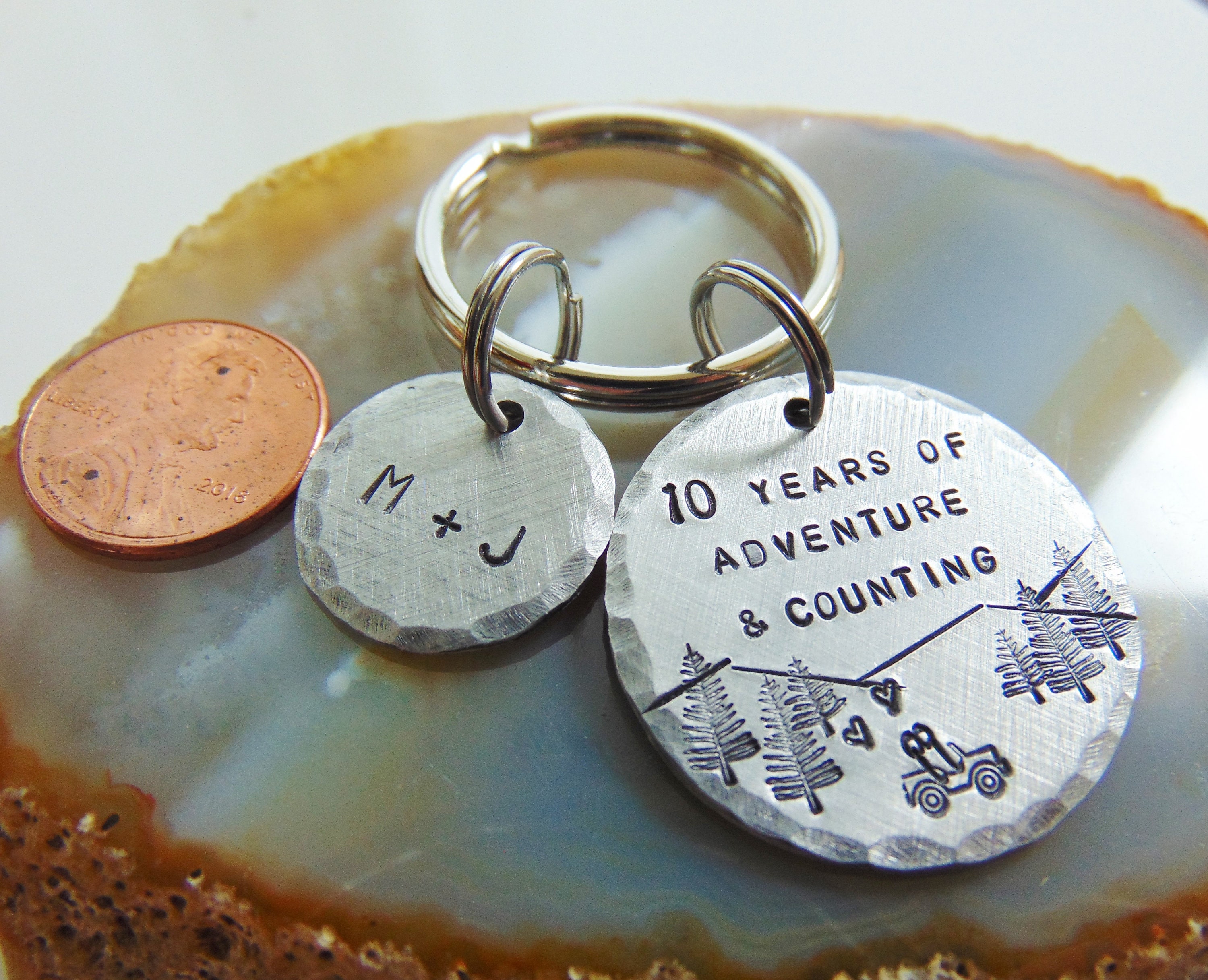 Ten Year Anniversary Keychain10 Year Anniversary Wedding | Etsy