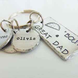 Personalized Dad Keychain, Fathers Keyring, Taco 'bout a Great Dad ...
