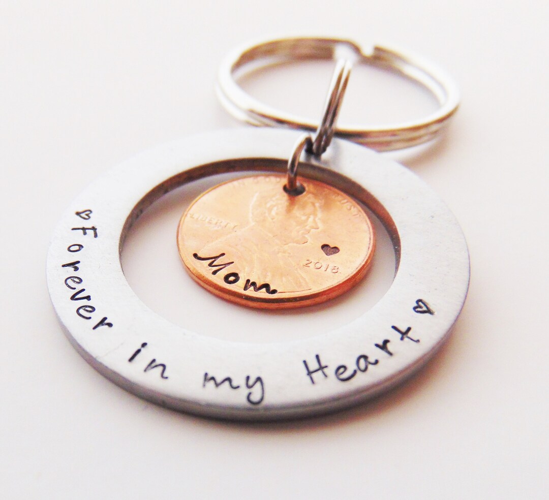 Memorial Key Ring, Loss of Loved One, Loss of Mom, Penny Key Chain ...