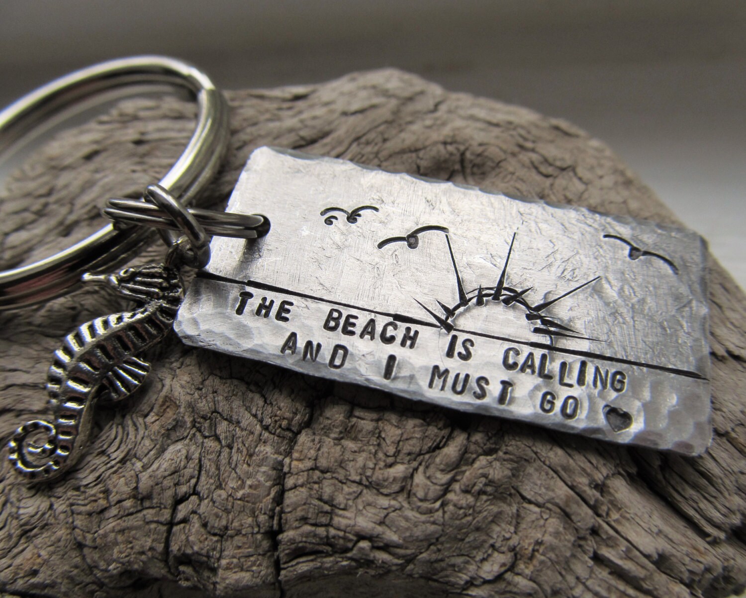 Personalized Beach Key Ring Sea Horse Key Ring Beach is Calling ...