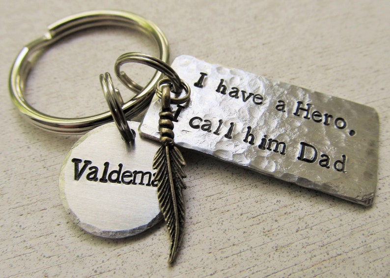 Personalized Dad Key Ring Father's Day Gift Father's | Etsy