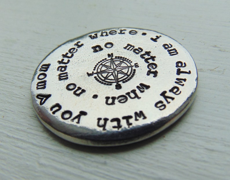 Personalized Pocket Coin, Going Away Gift, Hand Stamped Pocket Hug ...