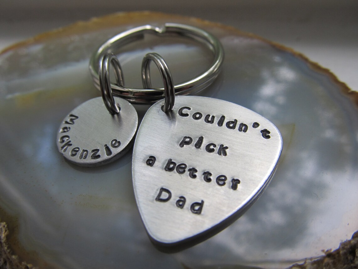 Guitar Pick Keychain Personalized Guitar Pick Key Ring Gift for Him ...