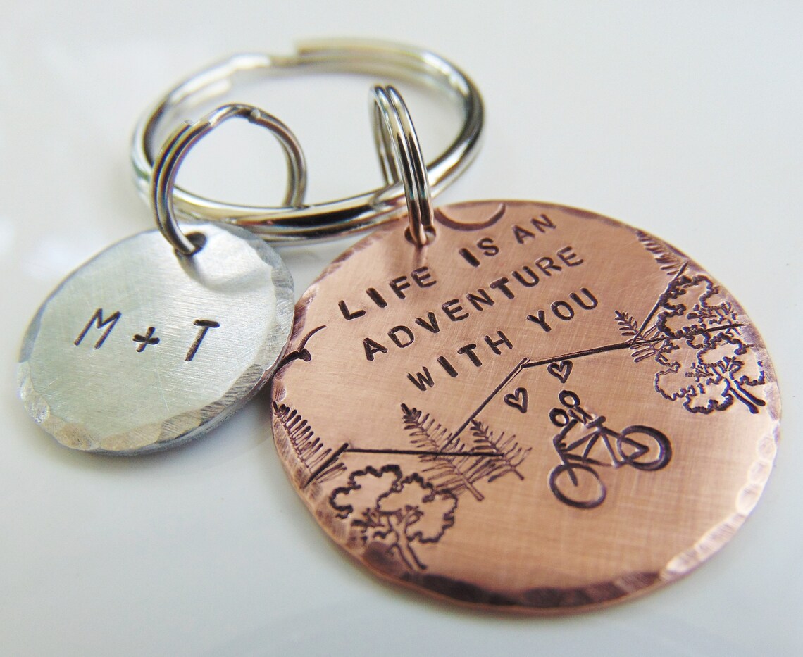 Bicycle Key Ring Life is an Adventure With You Anniversary | Etsy