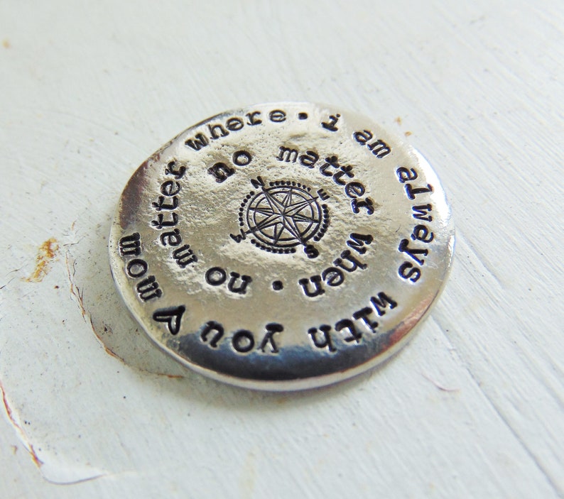 Personalized Pocket Coin, Going Away Gift, Hand Stamped Pocket Hug ...