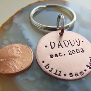 Personalized Daddy Keychain, Father's Day Gift, Dad Key Ring, Gift for ...