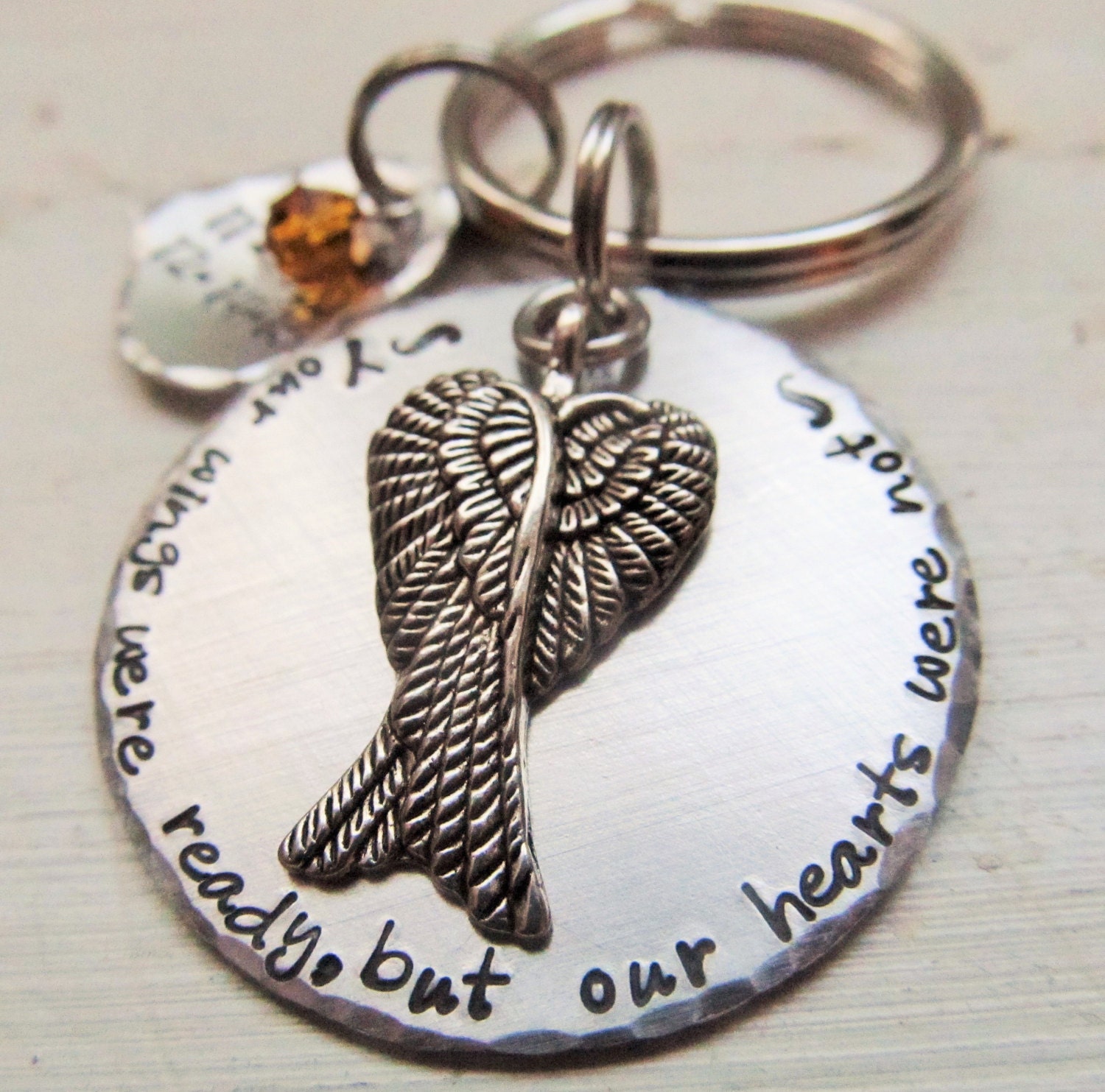 Personalized Memorial Key Ring Angel Wings Key Ring - Etsy