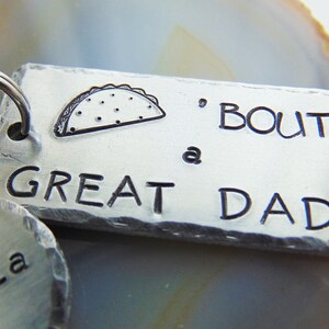 Personalized Dad Keychain, Fathers Keyring, Taco 'bout a Great Dad ...