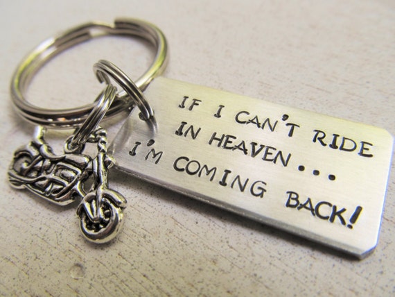 Motorcycle Key Ring Hand Stamped Keychain Father's Day - Etsy
