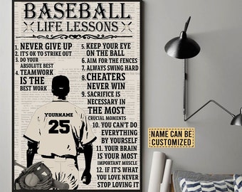Baseball Life Lessons Poster - Etsy