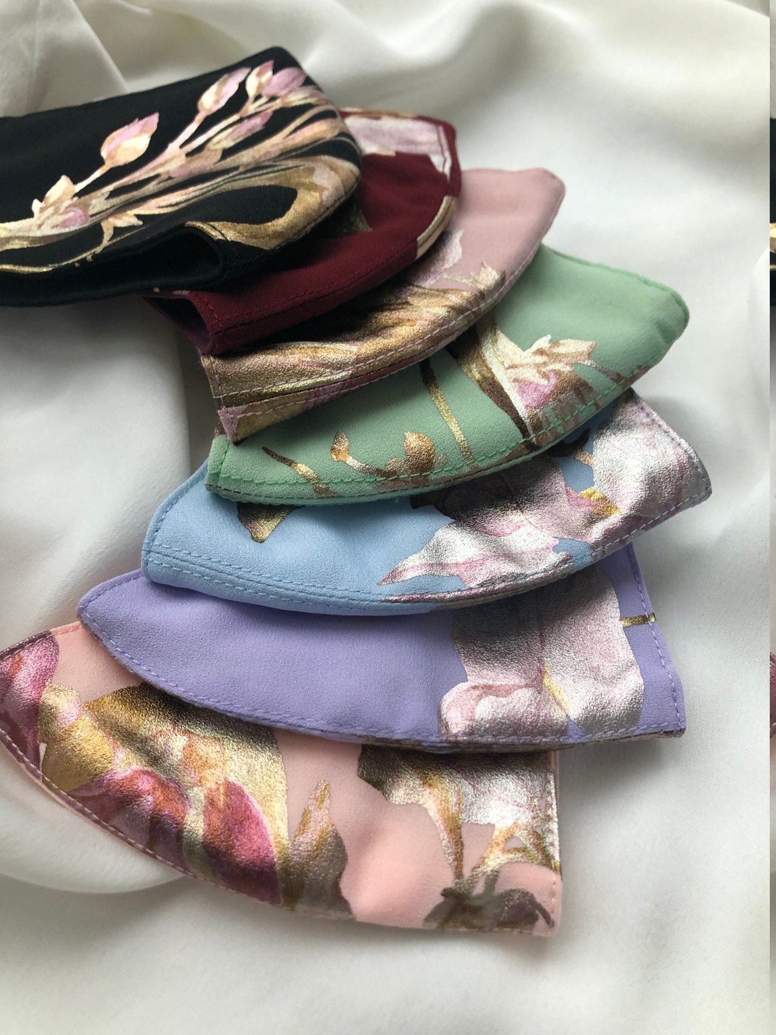 Ladies Small Face Mask in Sky Blue Crepe and Cotton Fabrics - Etsy