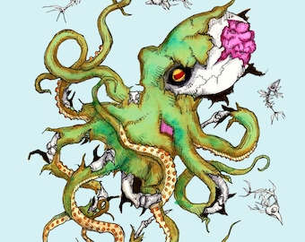 Zombie octopus | Etsy