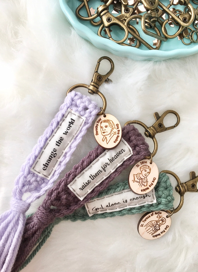 Keychain. Catholic Saints Collection 2. Catholic Gifts for Women. Boho ...