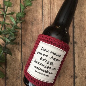 Beer Cozy. GK Chesterton Quote Bottle Cozy. Gifts for Catholic Men ...