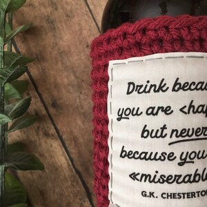 Beer Cozy. GK Chesterton Quote Bottle Cozy. Gifts for Catholic Men ...