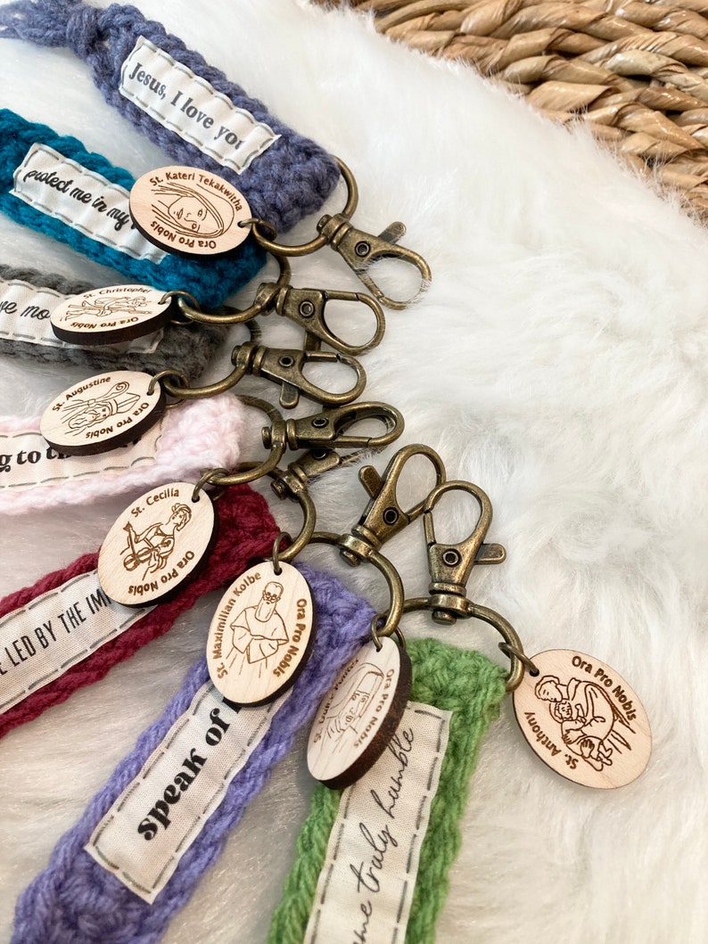 Saint Keychain Catholic Saints Collection 3. Keychain With - Etsy