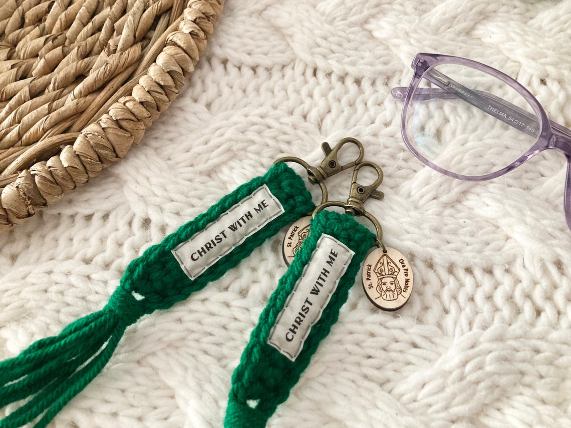 Keychain. Saint Keychain With Charm. Saint Patrick Keychain. - Etsy