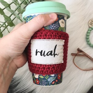 Coffee Cozy. Ruah Breath of God. Holy Spirit Cozy. Red Coffee Sleeve ...