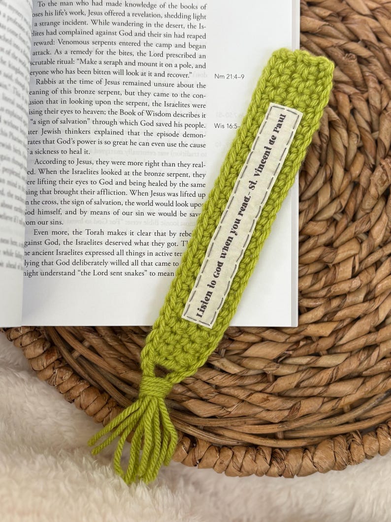 Colorful Crochet Bookmark – Saint Quote or Lectio Divina | Catholic ...