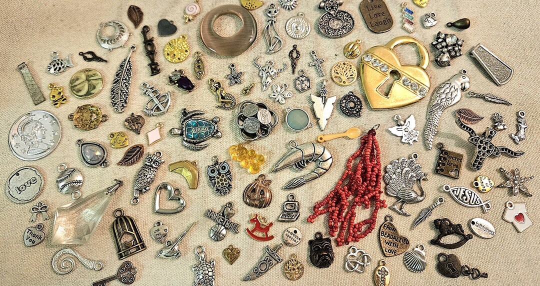 100+ Vintage to Modern Mixed Random Charms or Pendants Lot (136) - Etsy