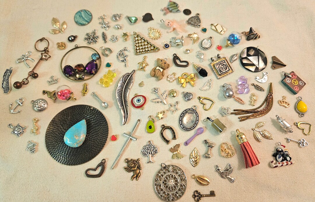 100+ Vintage to Modern Mixed Random Charms or Pendants Lot- (b28) - Etsy