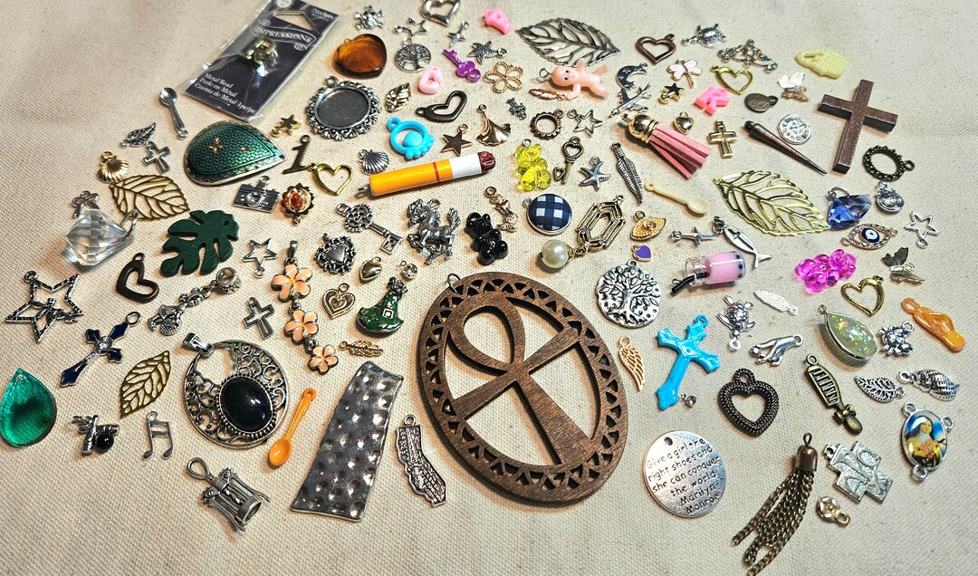 100+ Vintage to Modern Mixed Random Charms or Pendants Lot- (b7) - Etsy