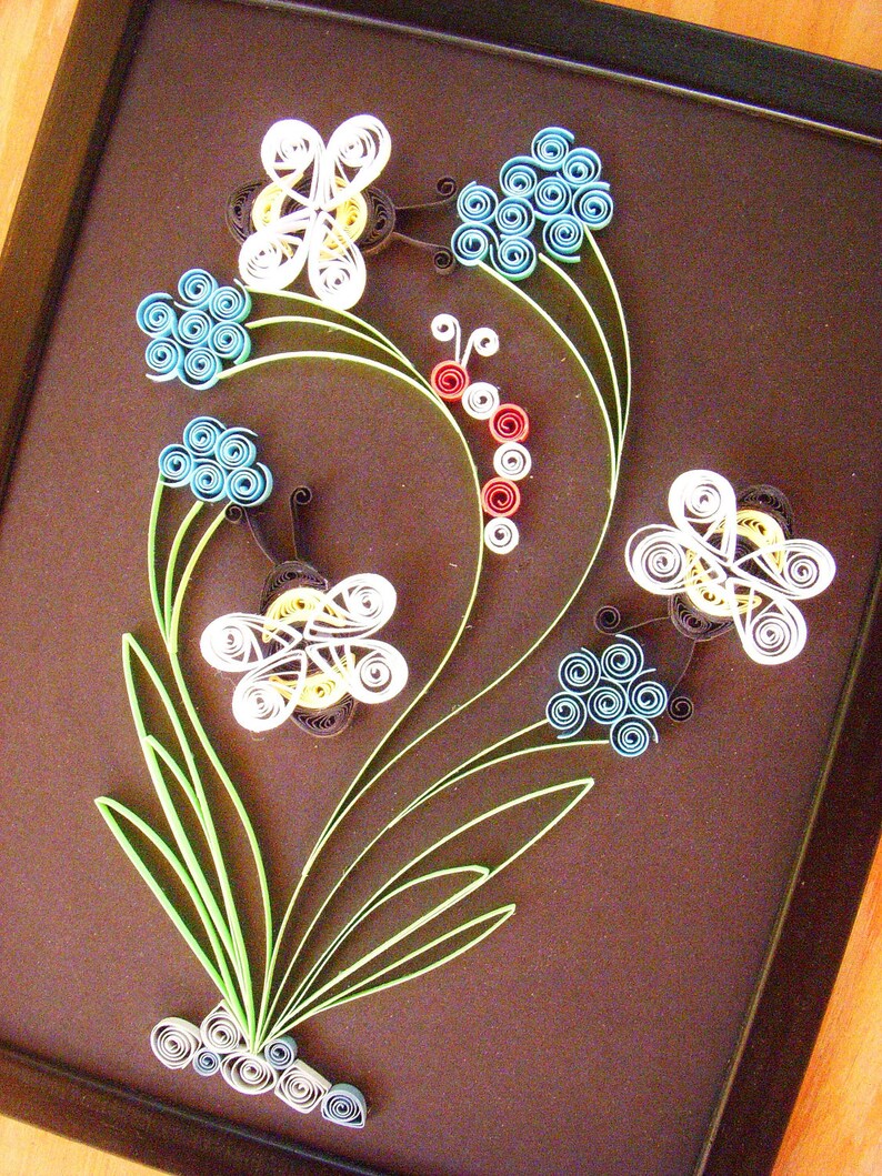 Paper Quilled Art Busy bees OOAK original quilled framed art | Etsy