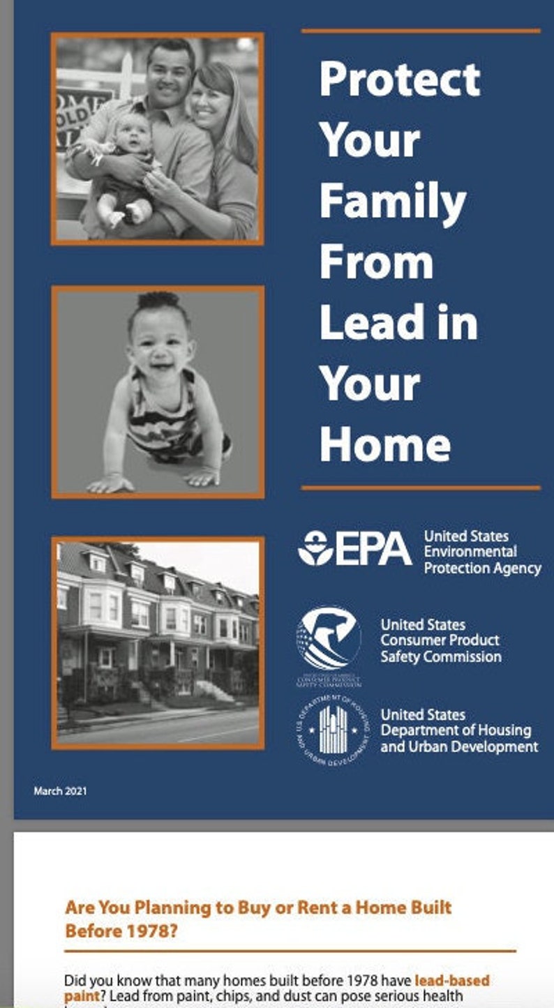 Rental Property Lead Based Paint Disclosure, EPA Brochure, and FREE ...