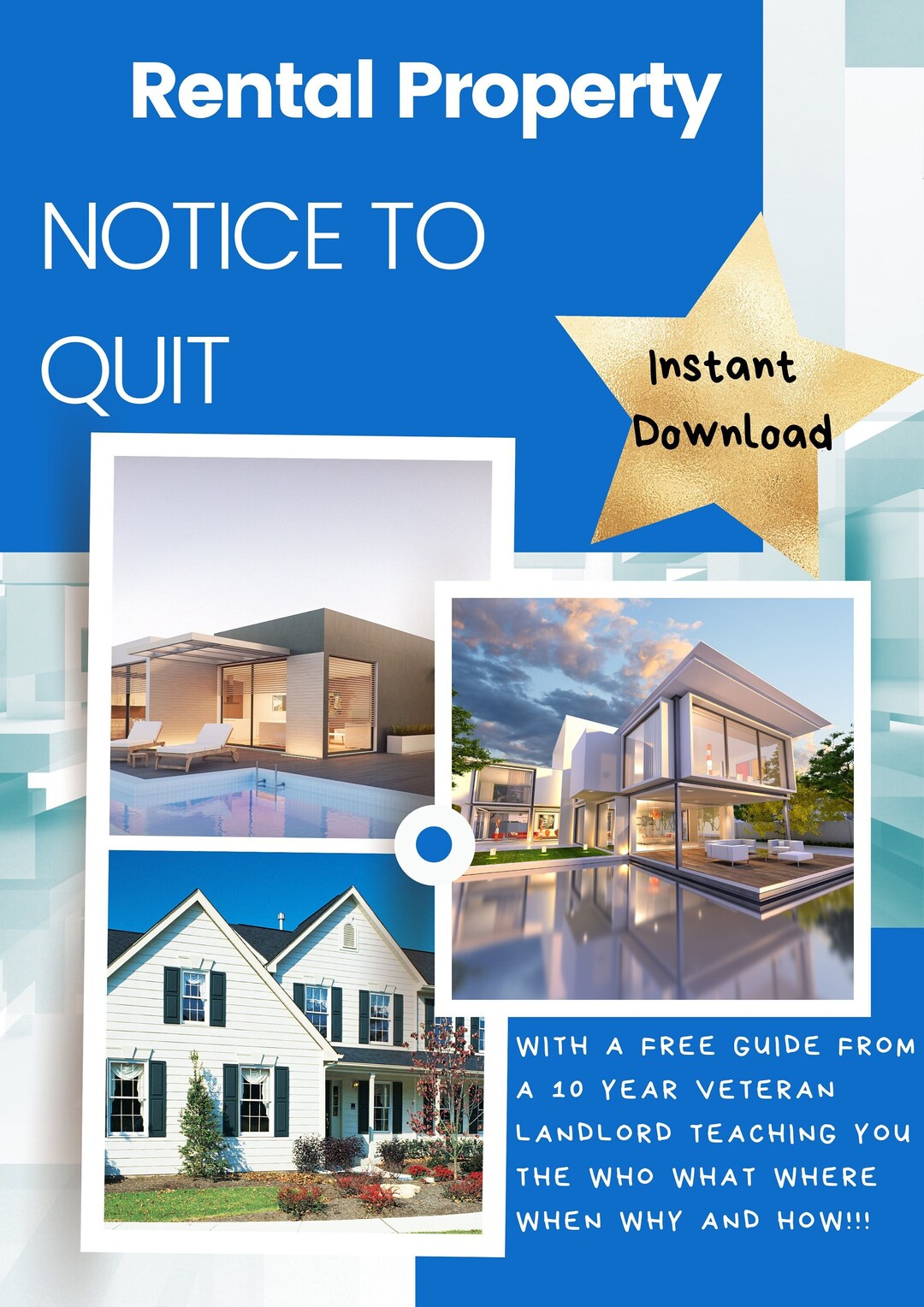 Rental Property Notice to Quit Form, With a FREE GUIDE! Fillable PDF ...