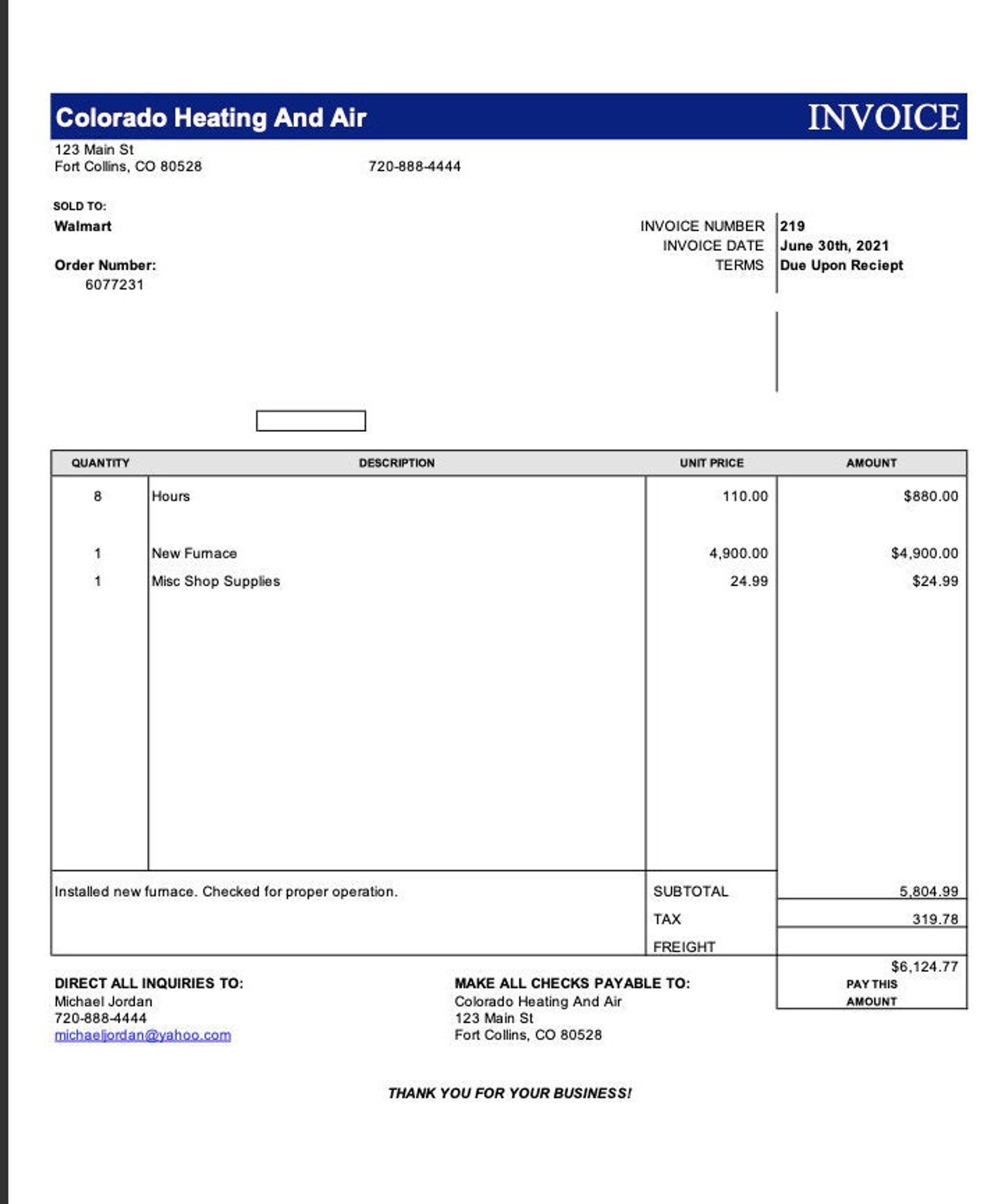 Microsoft Excel Invoice Template, Complete With Autofill Formulas ...