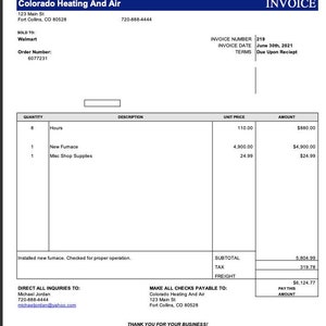 Microsoft Excel Invoice Template, Complete With Autofill Formulas, Customizable, Easy to Use ...