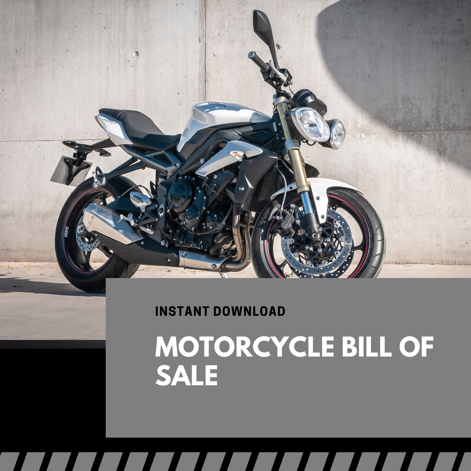 Motorcycle Bill of Sale, Instant Printable Digital Download, Fillable ...
