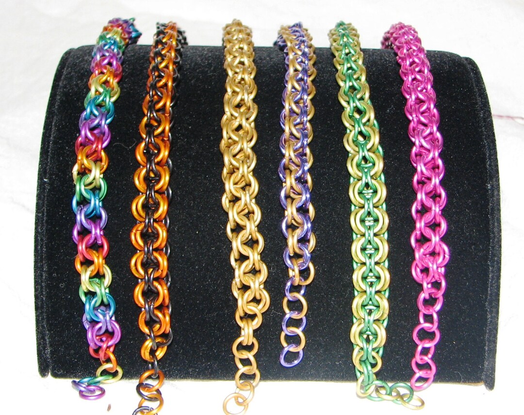 Color Inverted Round Chainmail Bracelet - Etsy