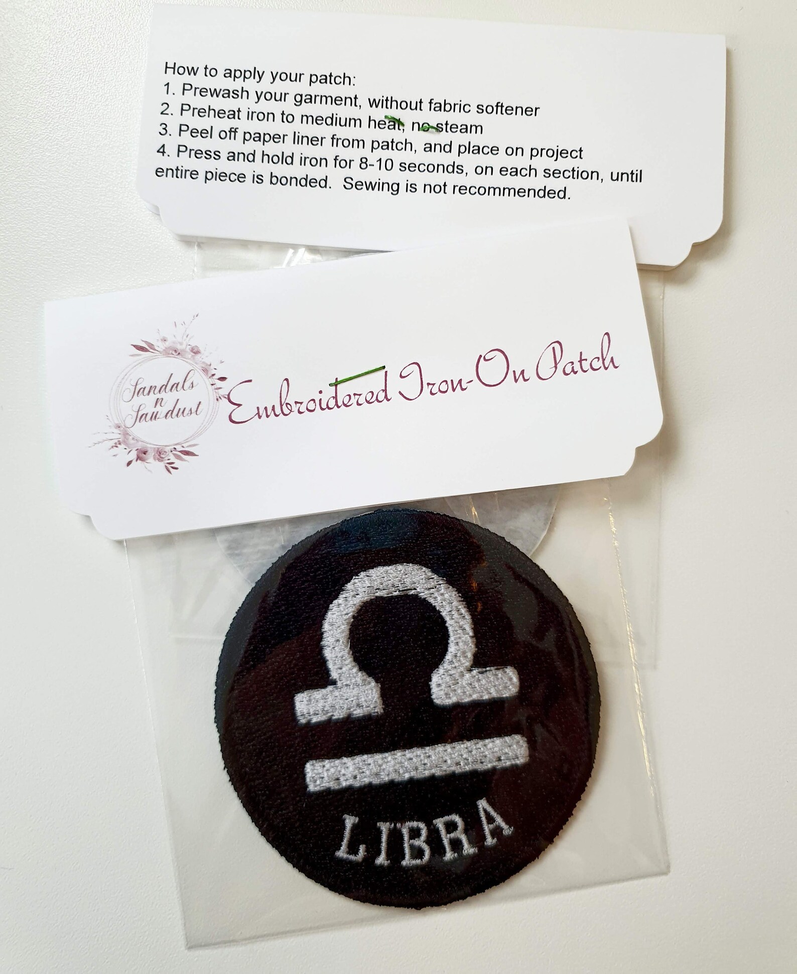 Libra Symbol Iron-on Patch Zodiac Sign Embroidered Patch - Etsy