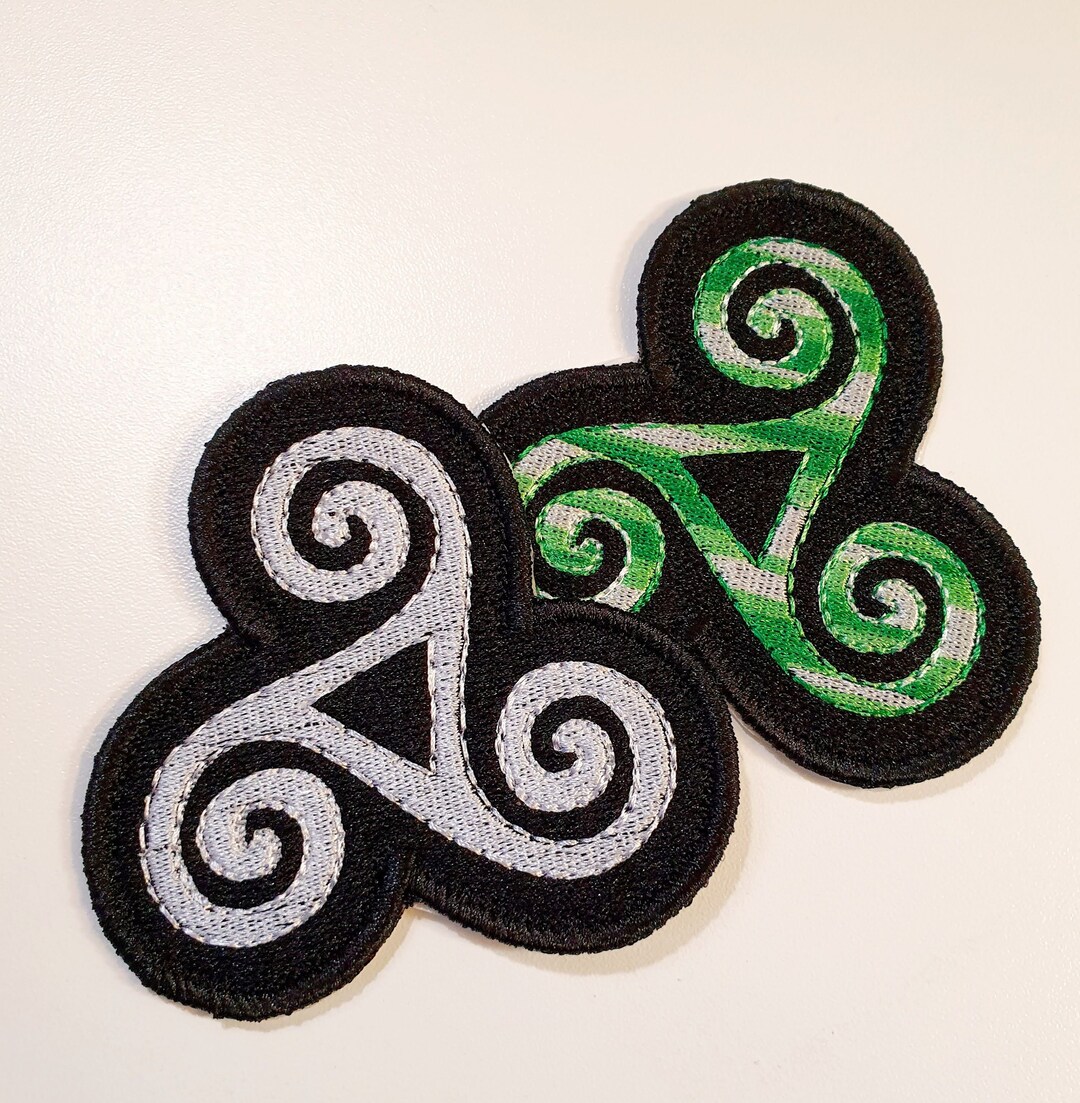 Triskele, Triskelion, Tripple Spiral Iron-on Patch, Embroidered, Earth ...