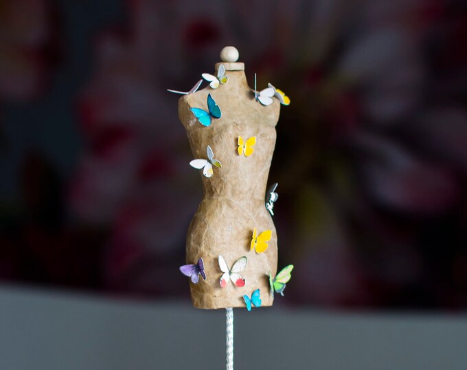 Miniature Paper Mannequin With Tiny Paper Butterflies Paper - Etsy