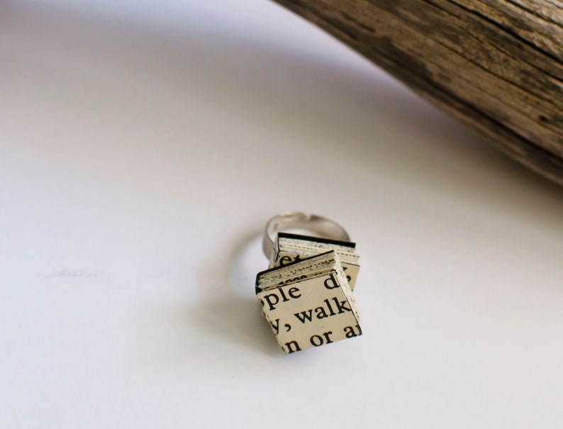 Ring Stack of Books - Paper Ring - Miniature Books - Paper Art - Paper ...