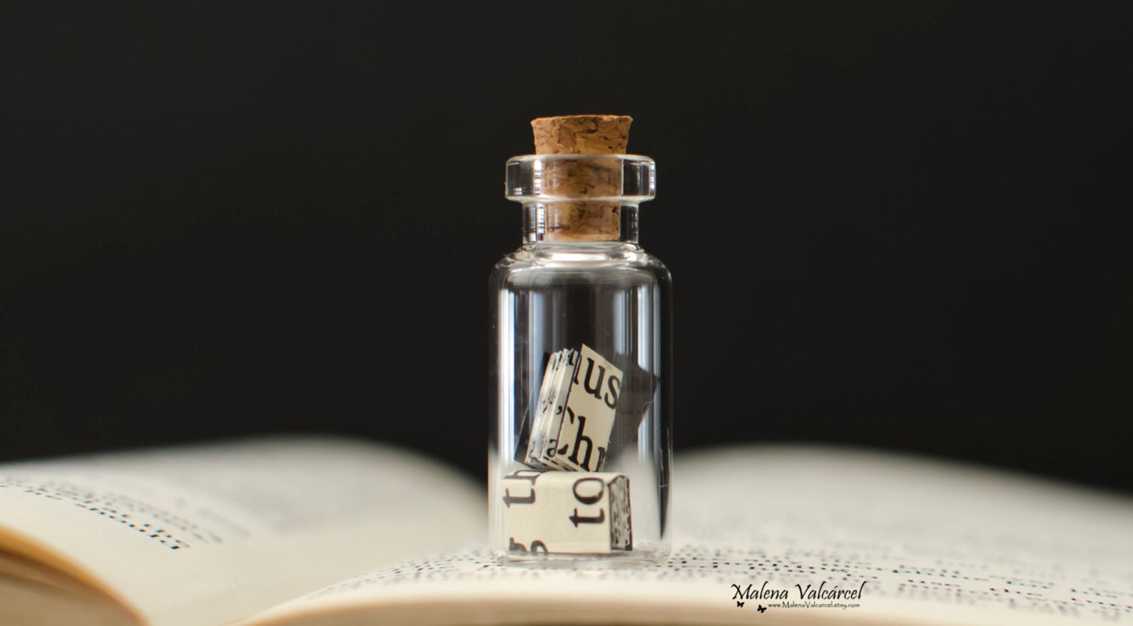 Tiny Paper Books in a Bottle Vial With Miniature Books - Etsy