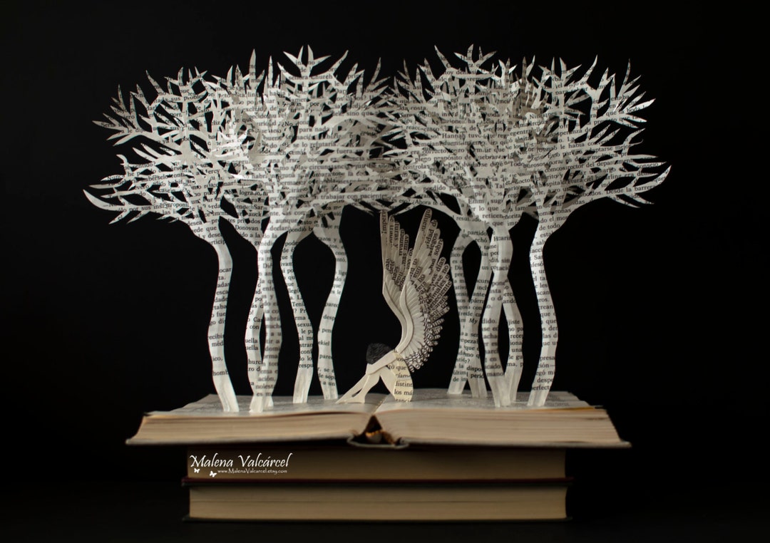 A Fallen Angel Book Sculpture Altered Book - Etsy