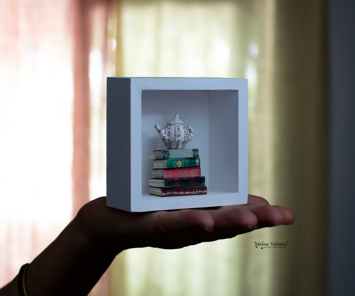 Diorama A Tea and A Book Miniatures Paper Art - Etsy