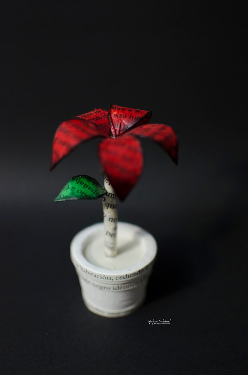 Miniature Paper Flower in Tiny Pot – Handmade Paper Art - Etsy