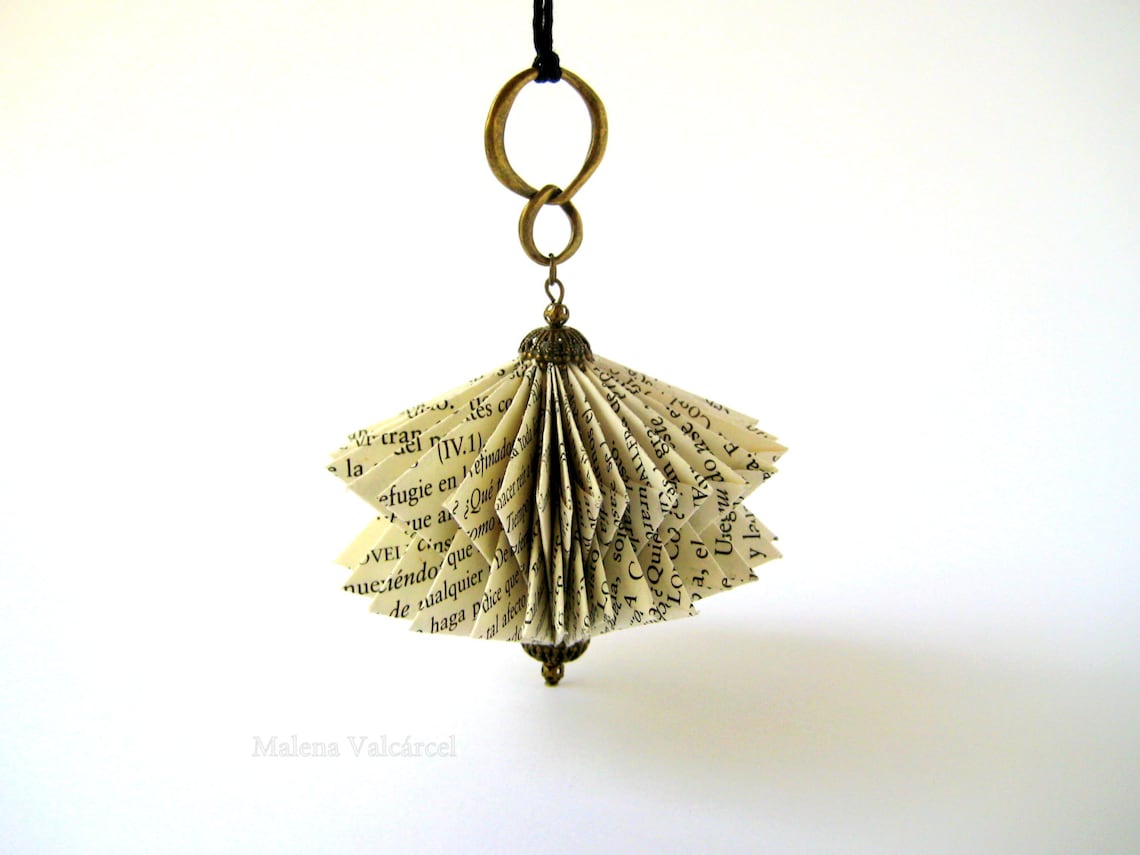 Book Art Necklace Paper Jewelry Altered Book | Etsy