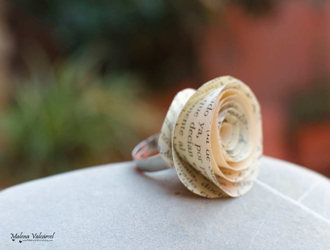 Paper Flower Ring, Adjustable Ring, Recycled Paper - Etsy