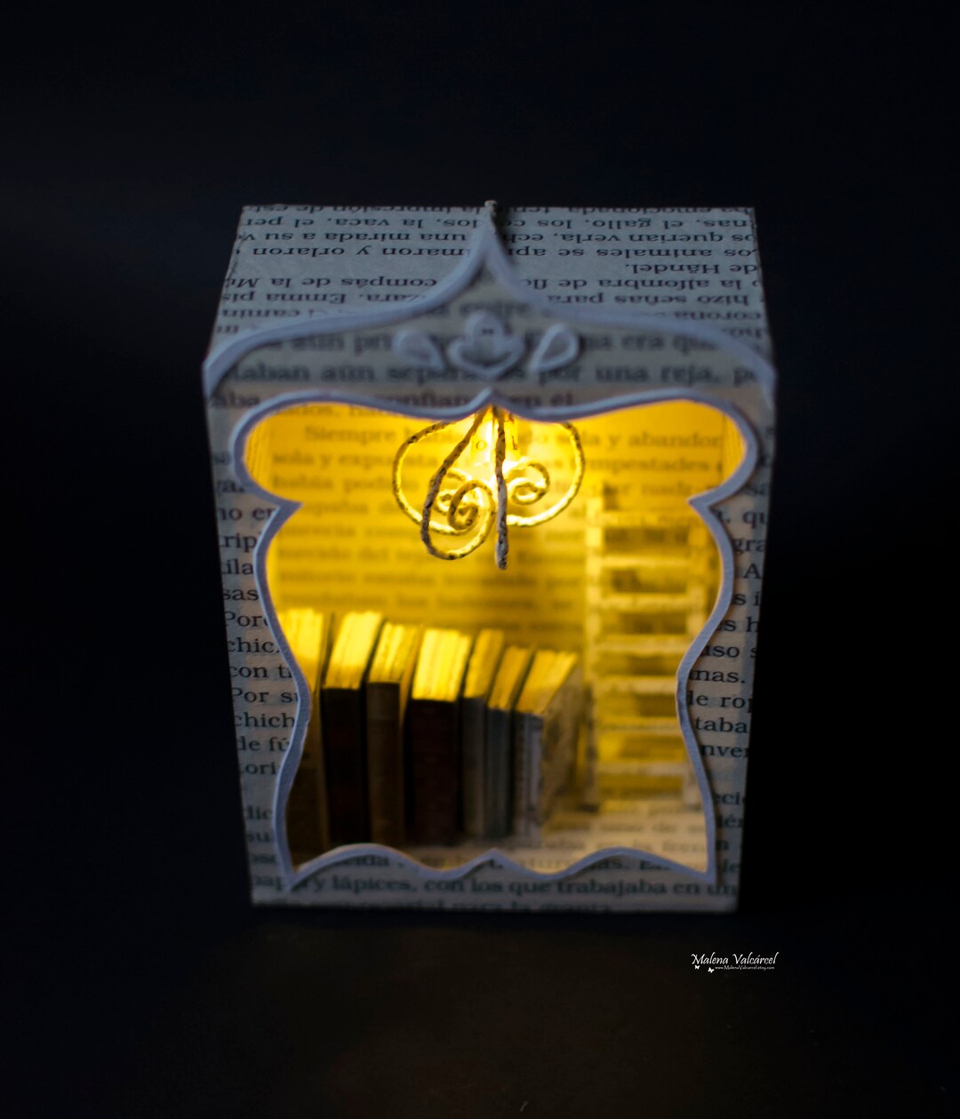 Miniature Library Mini Bookshelf Paper Art - Etsy