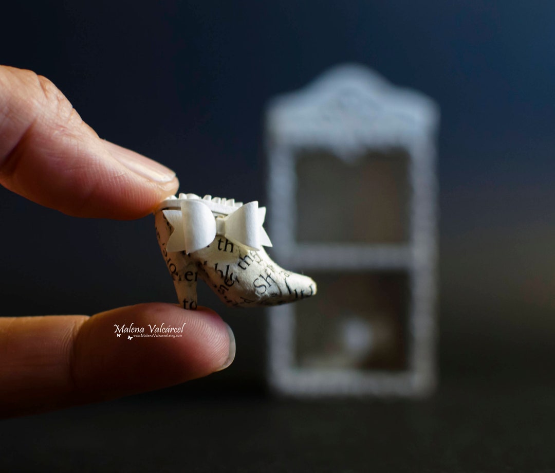 Elegant Miniature Paper Shoes - A Pair of Tiny Paper Boots With ...