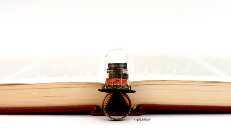 Tiny Books Ring Miniature Books Ring Glass Dome Ring - Etsy